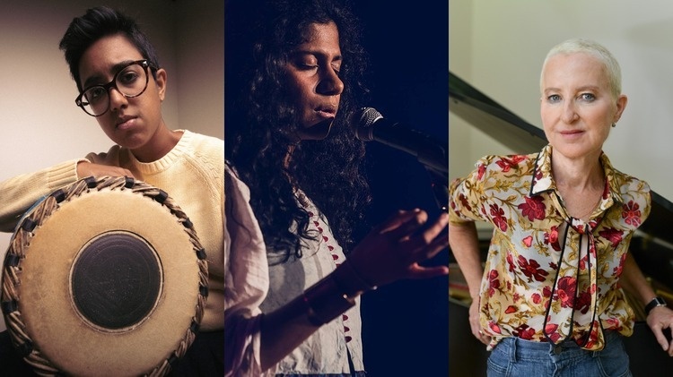 Rajna Swaminathan with Ganavya and Myra Melford - Stanford University