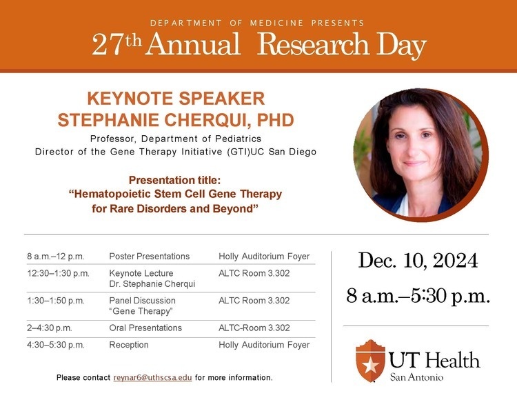 Department of Medicine 27th Annual Research Day - University of Texas Health Science Center at ...