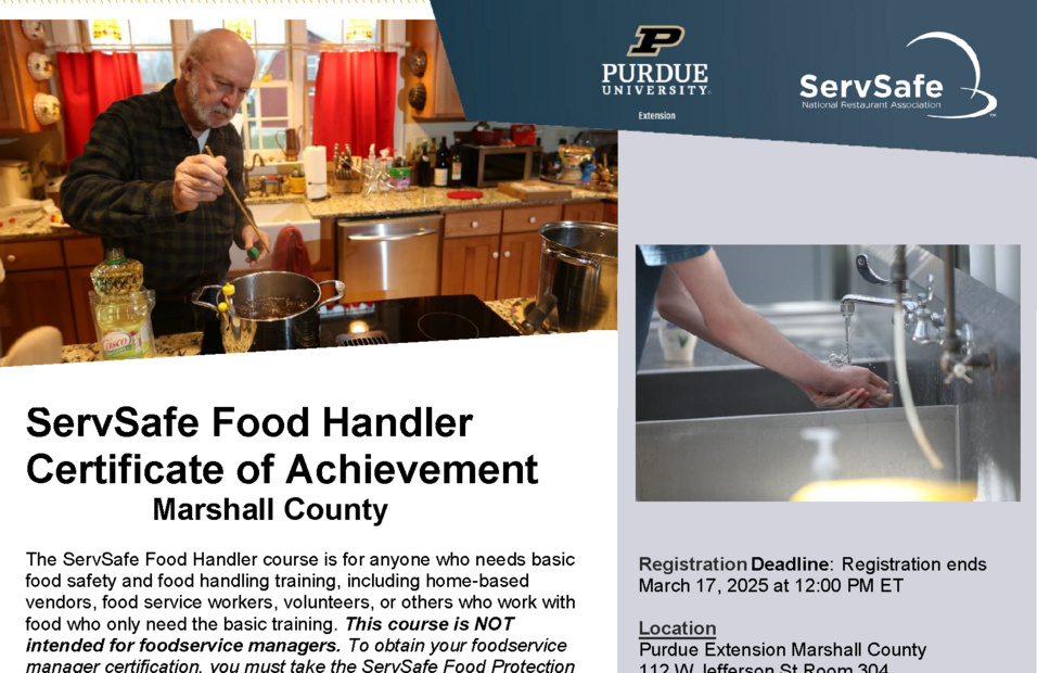 ServSafe Food Handler Certificate of Achievement - State of Indiana