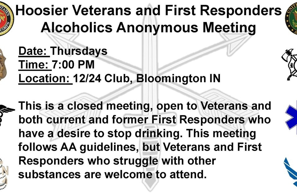 Veterans and First Responders Alcoholics Anonymous meeting - State of ...